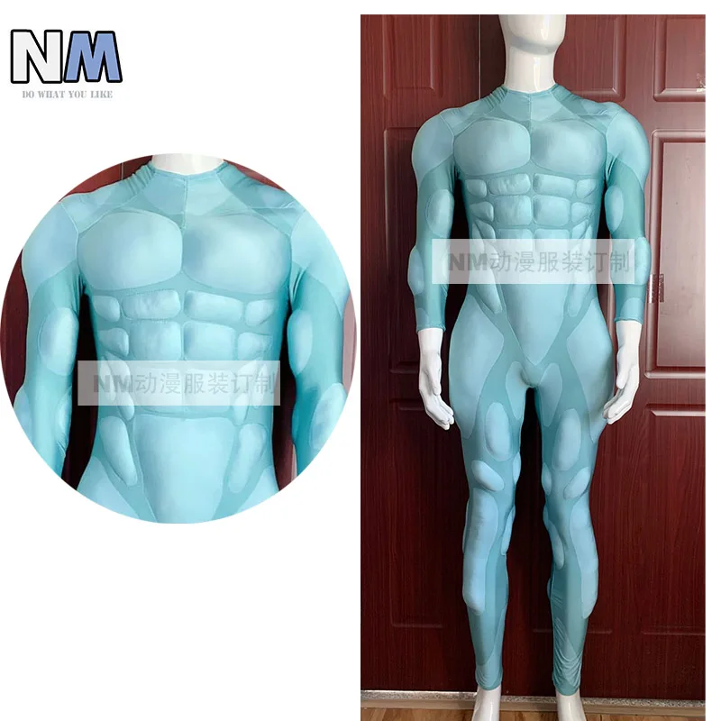 Disfraz de Cosplay con relleno muscular azul claro de alta calidad ...