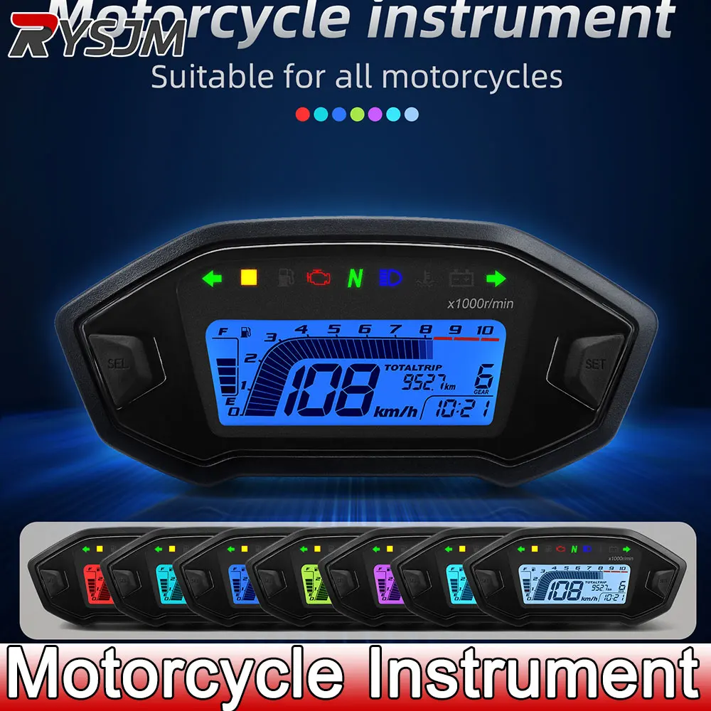 7-Colors-Backlight-Motorcycle-Speedometer-10000RPM-Digital-Tachometer ...