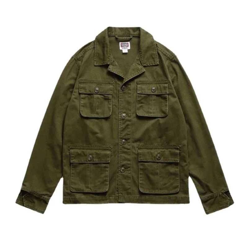 Retro-Multi-Pocket-Cargo-Jacket-Men-s-Lapel-Outdoor-Hunting-Coat-Loose ...