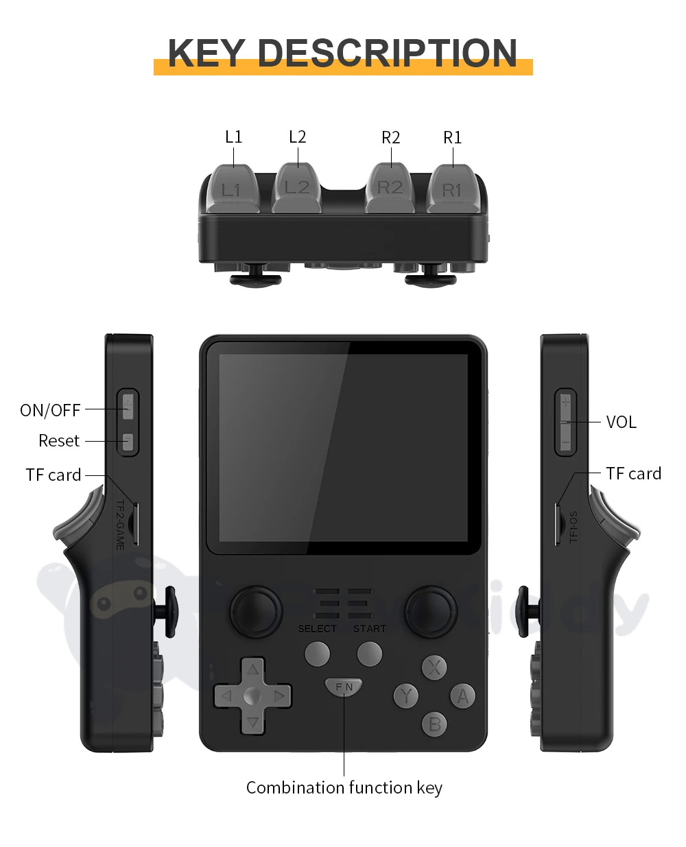 Only game consloe - Noir 144 Go - Console de jeu version noire, système ...