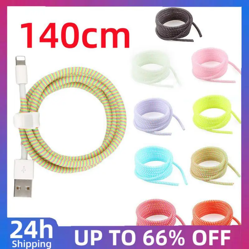 140cm-Cable-Protectors-Soft-Spiral-USB-Wire-Protector-Flexible-Cord ...
