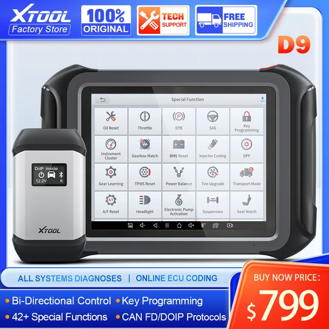 XTOOL D9 Automotive Scan Tool Topology Map Bi-Directional, 57% OFF