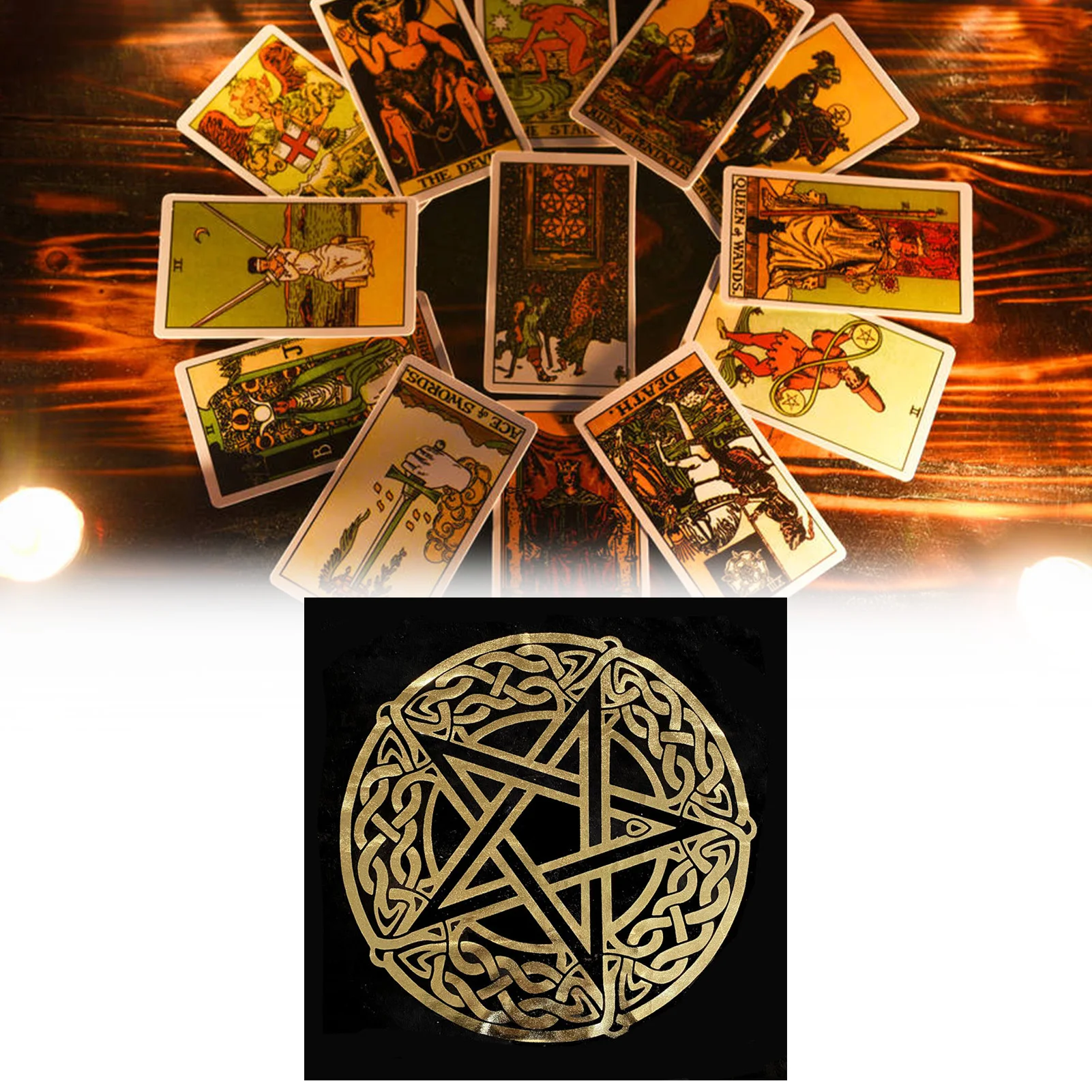 Tarot Cloth Square Alter Cloths Witchcraft Deerskin Velvet Black And ...