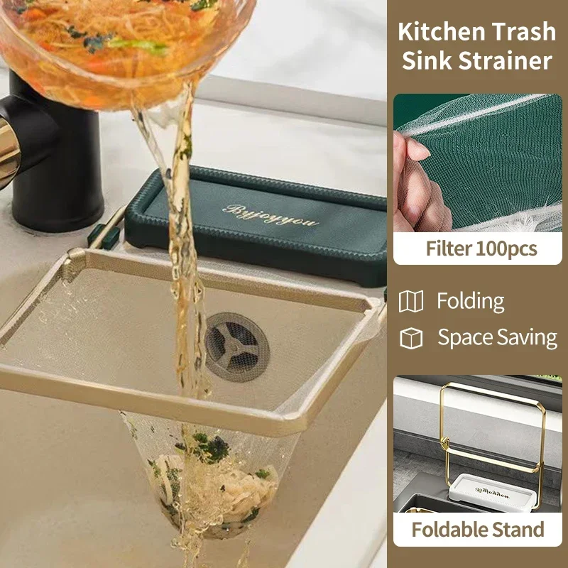 Kitchen-Trash-Bags-Folding-Sink-Strainer-Holder-Trash-Strainer-Storage ...