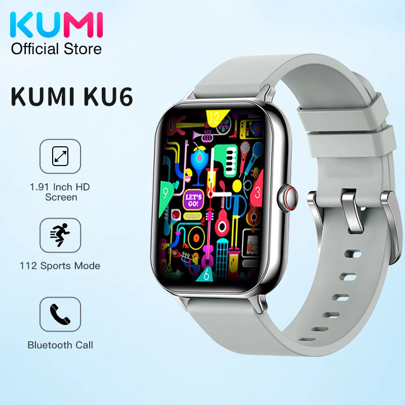 KUMI KU6 Relógio Inteligente 1.91 polegada Tela Cheia Smartwatch Para ...
