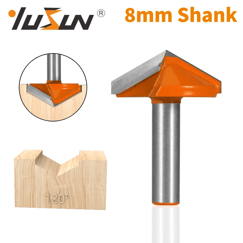 YUSUN-1PC-8MM-Shank-V-Type-Slotting-Cutter-Bit-Router-Bit-Woodworking ...