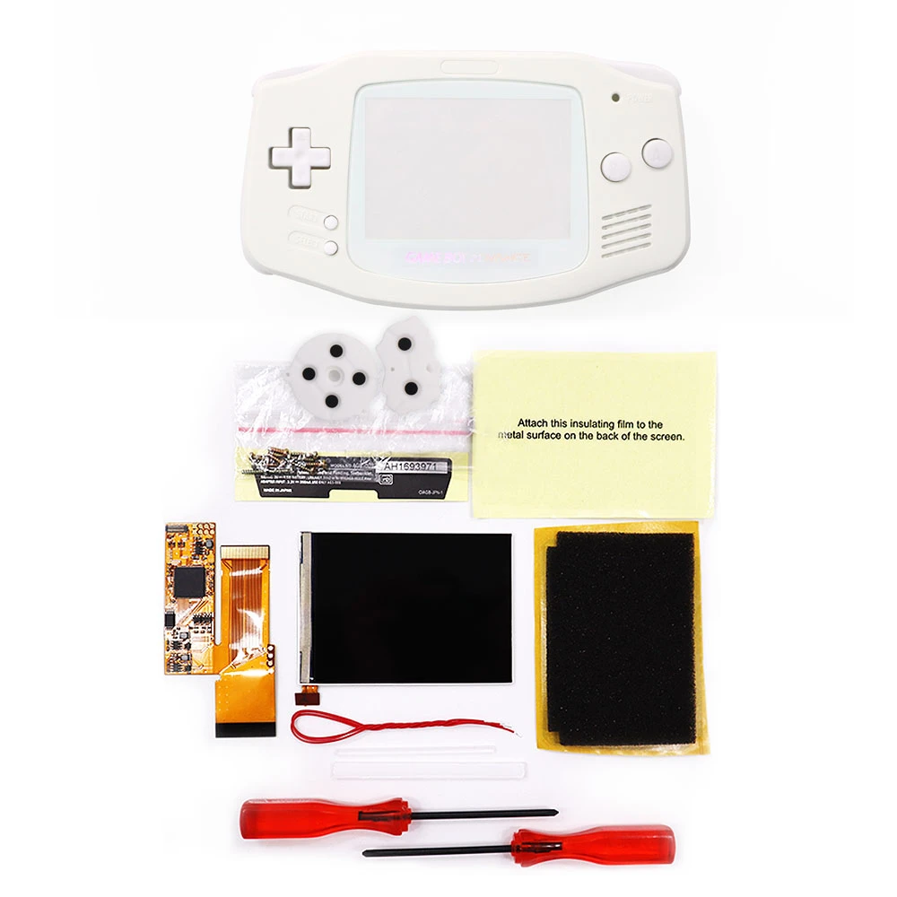 For Gameboy GBA Advance V2 IPS Backlight LCD Kits Brightness Adjust ...