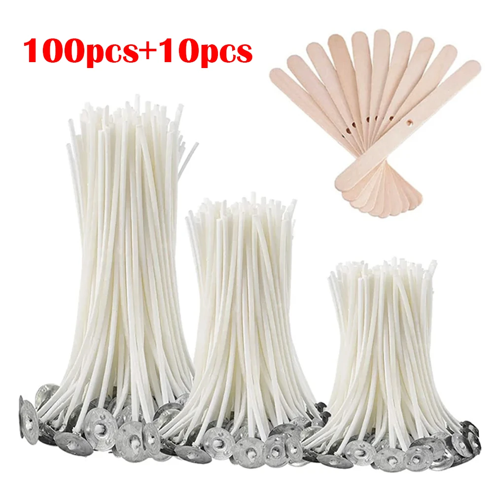 110pcs-Wicks-and-Holder-Original-Smokeless-Candle-Wicks-Soy-Wax-Core ...