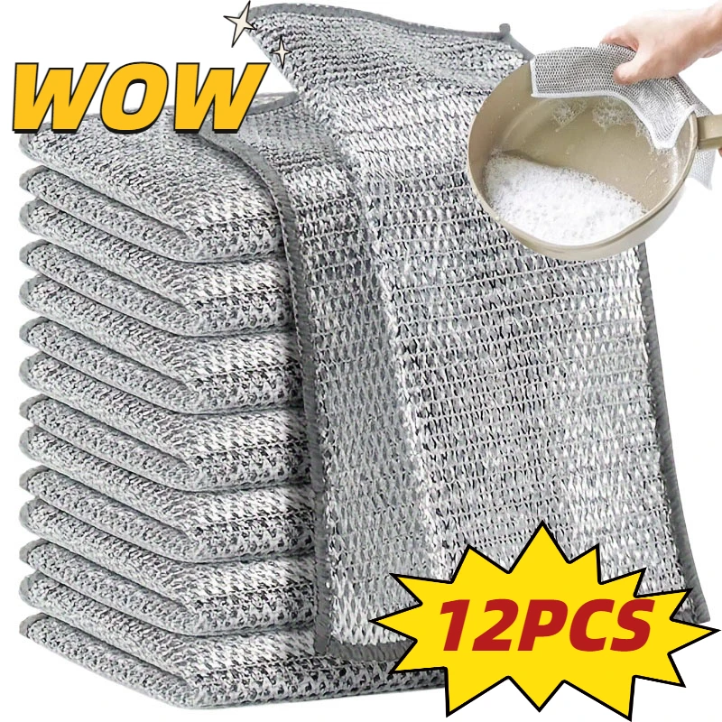 Magic-Cleaning-Cloth-Thickened-Double-sided-Metal-Steel-Wire-Rags ...