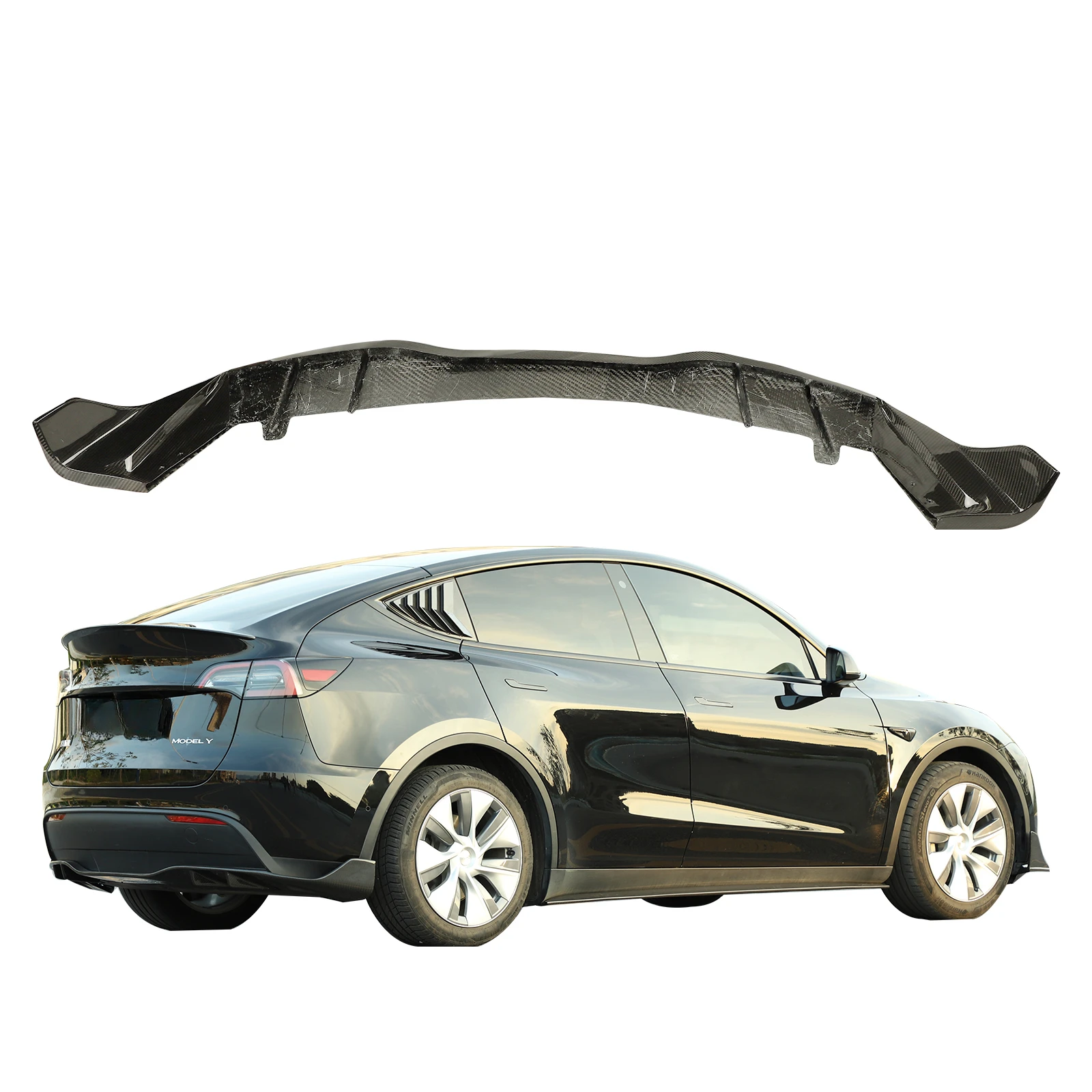 Model-Y-real-carbon-fiber-rear-bumper-lip-diffuser-for-tesla-model-y ...