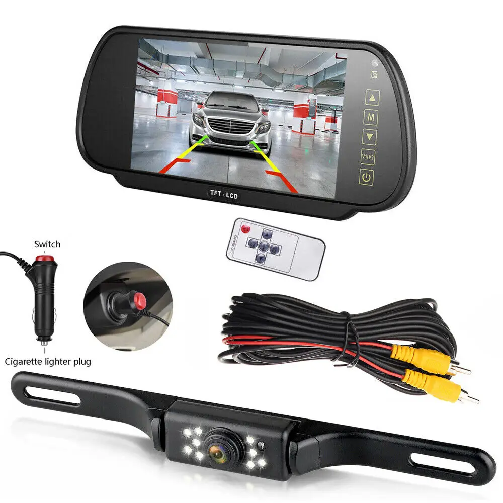 7-Car-Rear-View-Mirror-Parking-Monitor-Night-Vision-Backup-Reverse ...