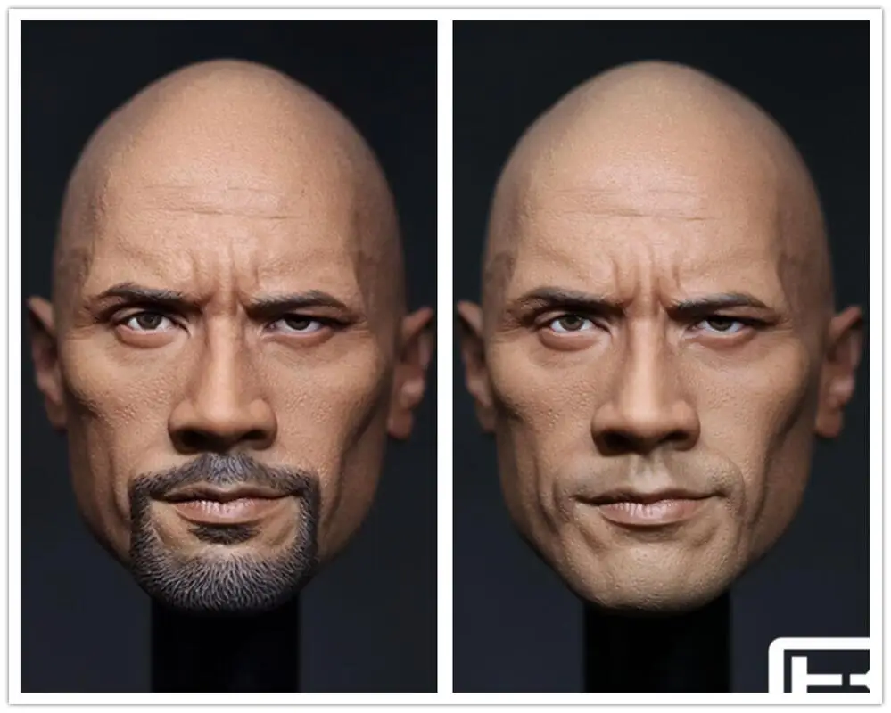 1-6-Scale-Head-Carving-Eleven-11-X-Kai-EK01A-Dwayne-Johnson-Male-Model ...