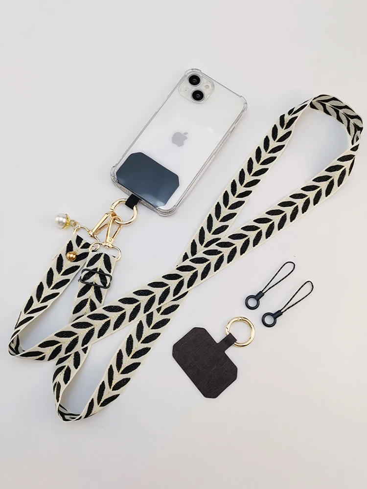 Adjustable Crossbody Long Mobile Phone Lanyard Wide Cloth Neckband ...