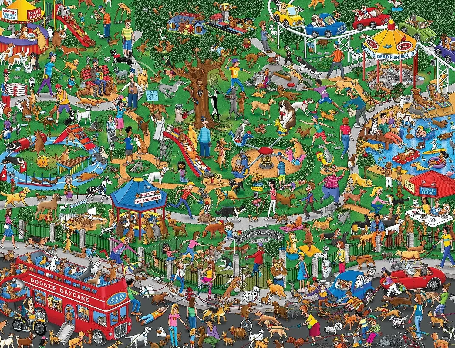Dog Park 1000/520/120 Pieces Jigsaw Puzzles Challenging Family Activity ...