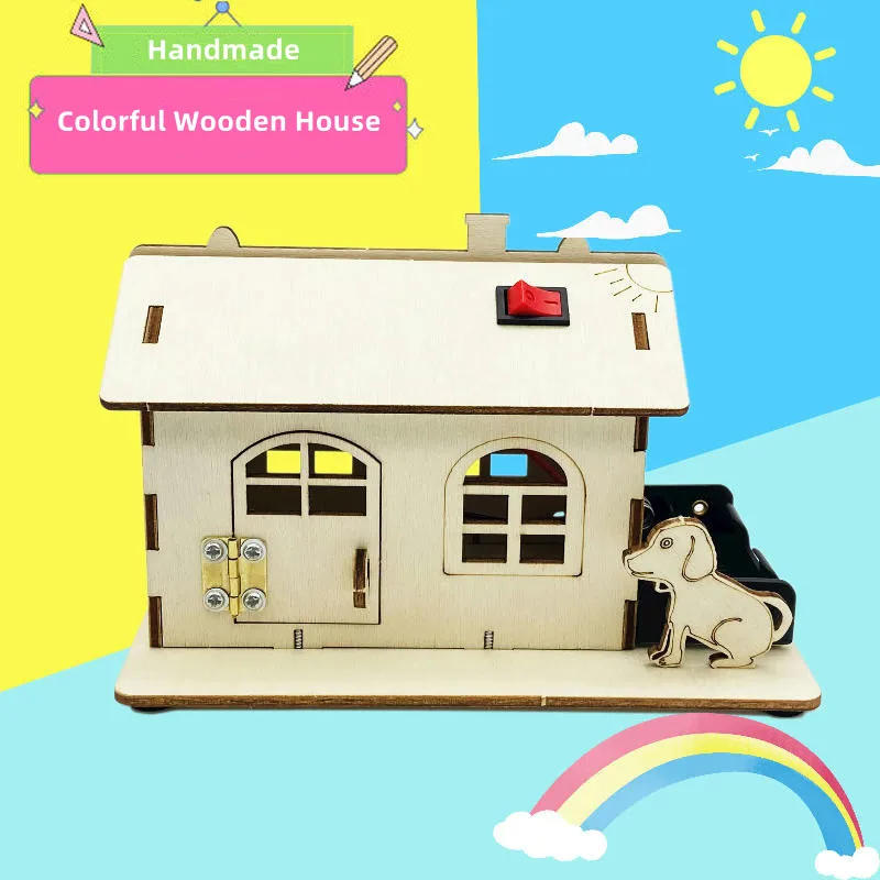 DIY-Child-Handmade-Wooden-Cabin-Assembly-Building-Model-Toy-Set-with ...