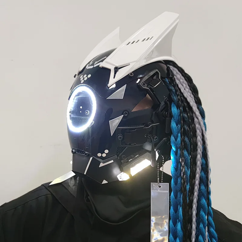 Free-Shipping-Cyberpunk-Cosplay-LED-Mask-Helmet-Halloween-Steampunk ...