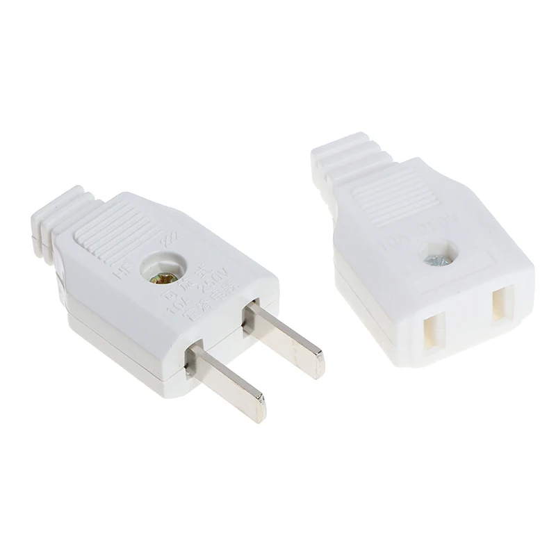 1PC US American 2 Flat Pin AC Electric Power Male Plug Female Socket ...