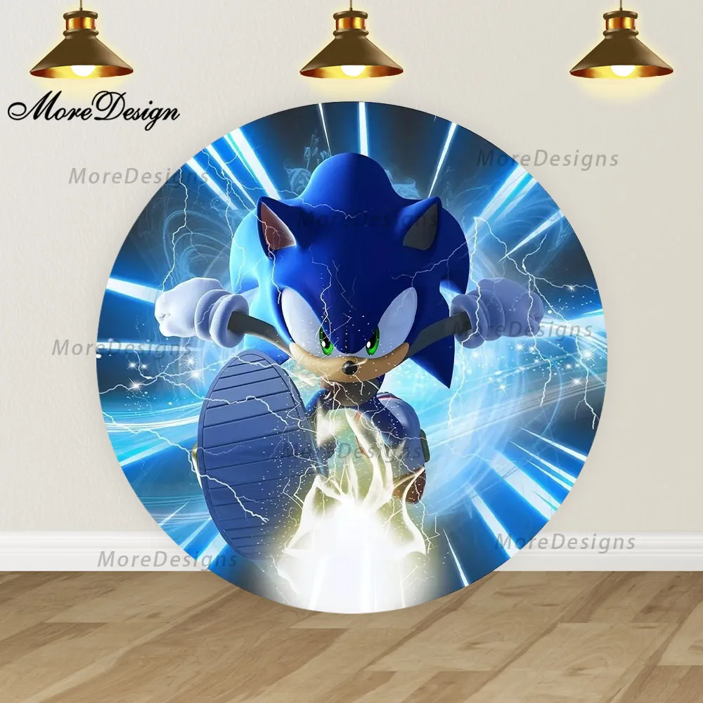Fondo redondo Bandai Lightning Sonic para baby shower de niños ...