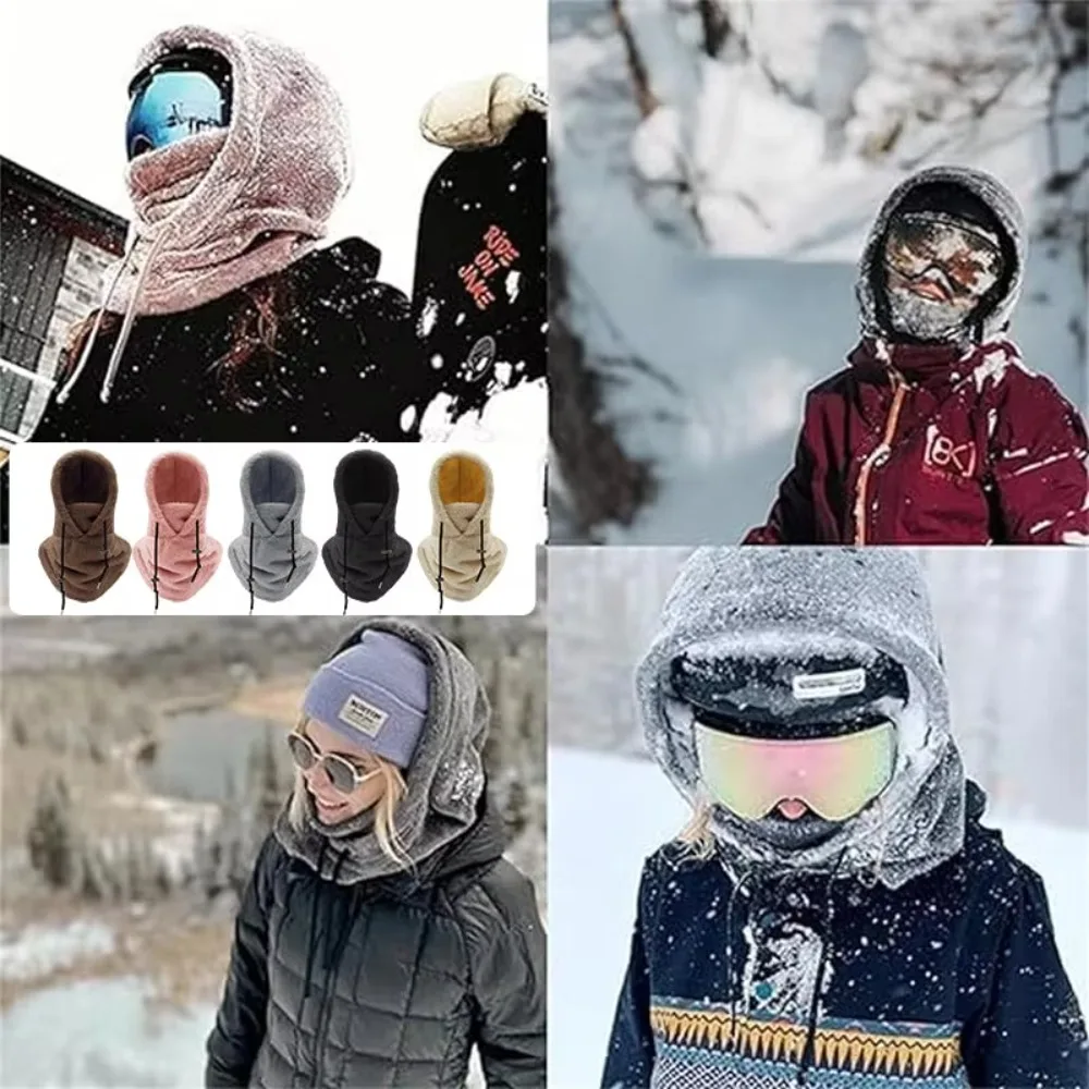 High Quality Arctic Velvet Sherpa Hood Ski Mask Adjustable 3 in 1 Cover ...