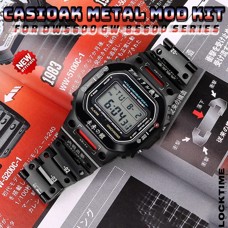 MechWarrior-bisel-Srap-para-reloj-Casio-DW5600-Correa-y-funda-de-reloj ...