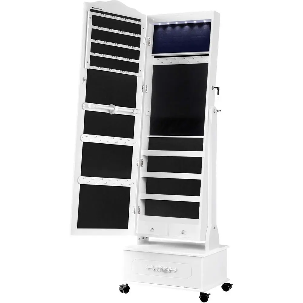 lry Cabinet with Wheels, Mirror, Lockable reestanding lry Organizer ...
