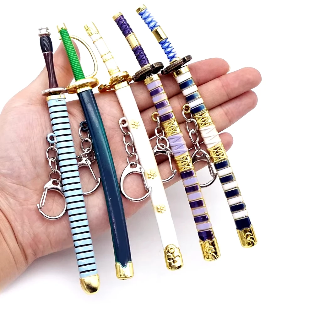 15cm Mini Roronoa Zoro Katana Keychain OP Anime Peripherals Metal Sword ...