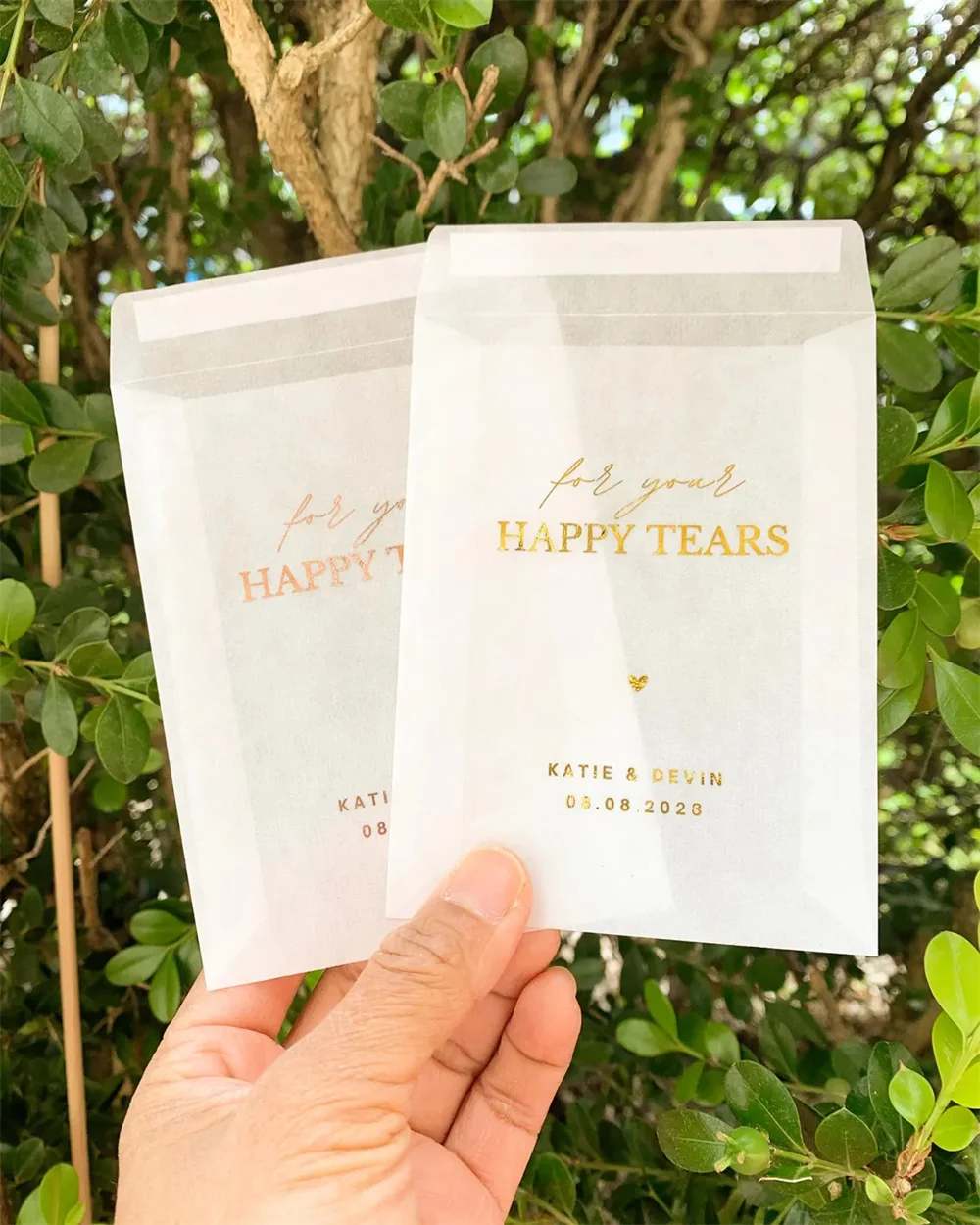 Wedding Happy Tears Tissue Packets, Custom Personalised Guest Tissues ...