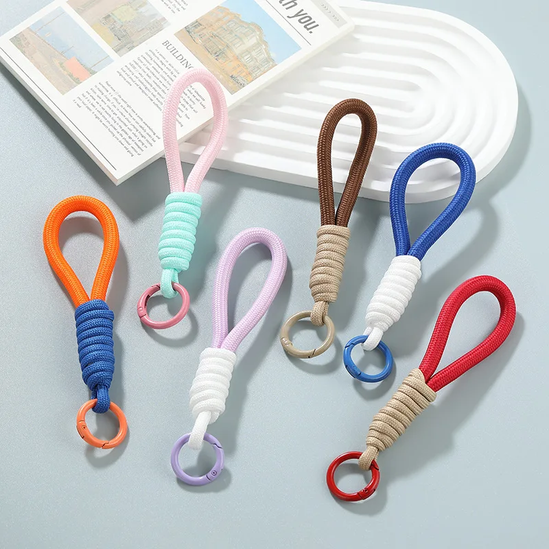 Colored-Woven-Rope-Key-Chains-Short-Wrist-Phone-lanyard-For-Mobile ...