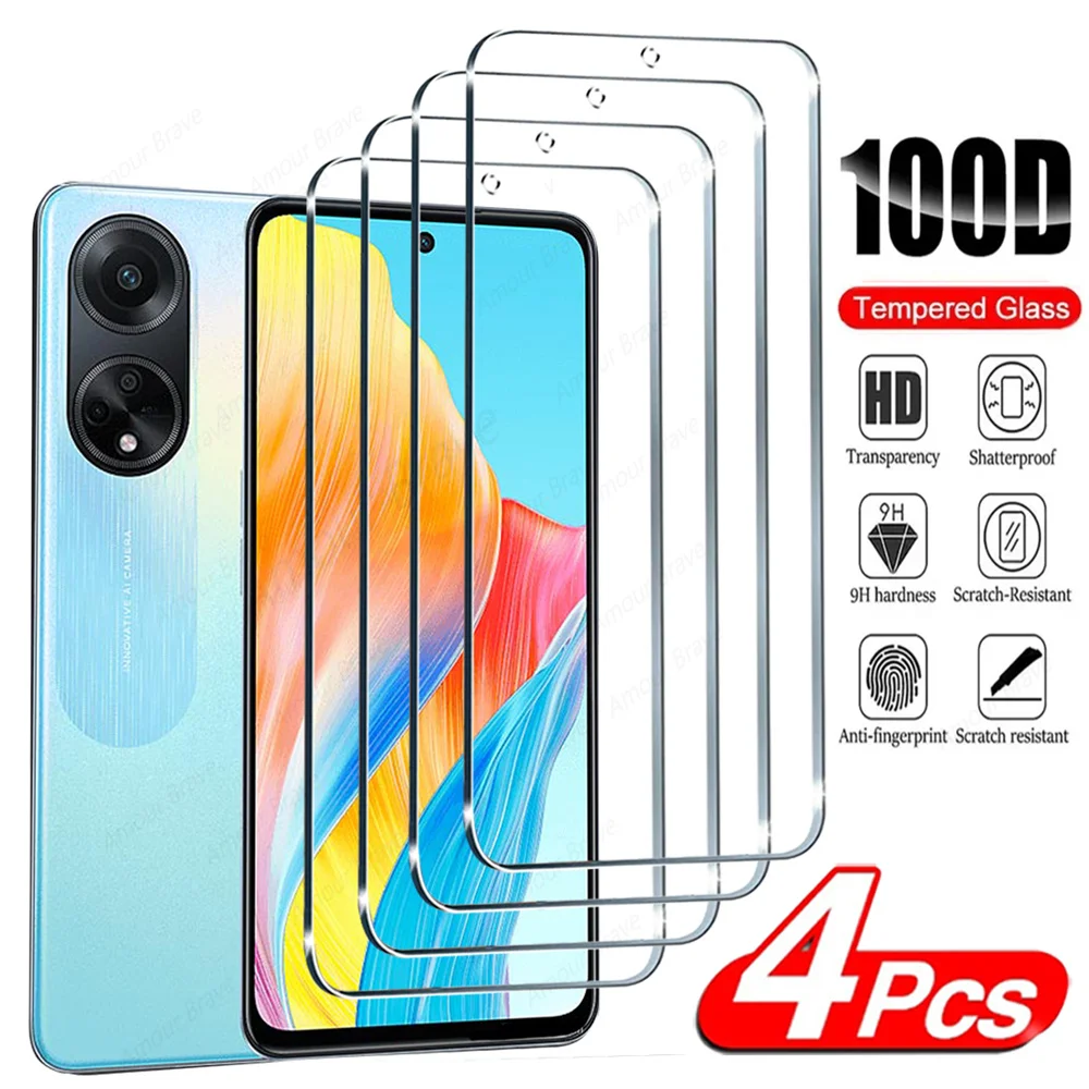 4PCS HD Screen Protector For OPPO A98 A97 A17 5G A78 A96 A93 A92 A91 ...
