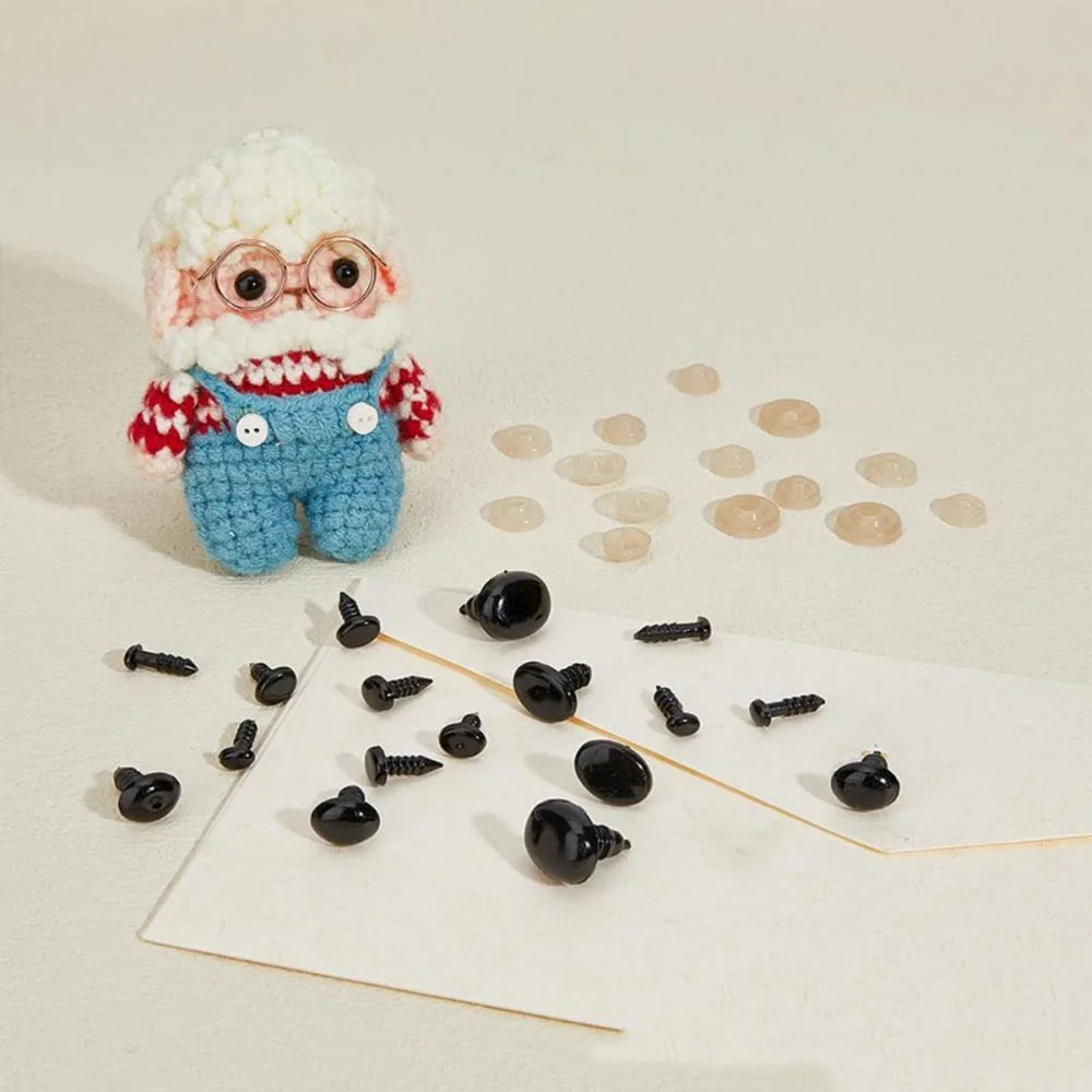 50pcs-Black-Oval-Plastic-Eyes-Nose-Creative-Handmade-DIY-Button-Puppet ...