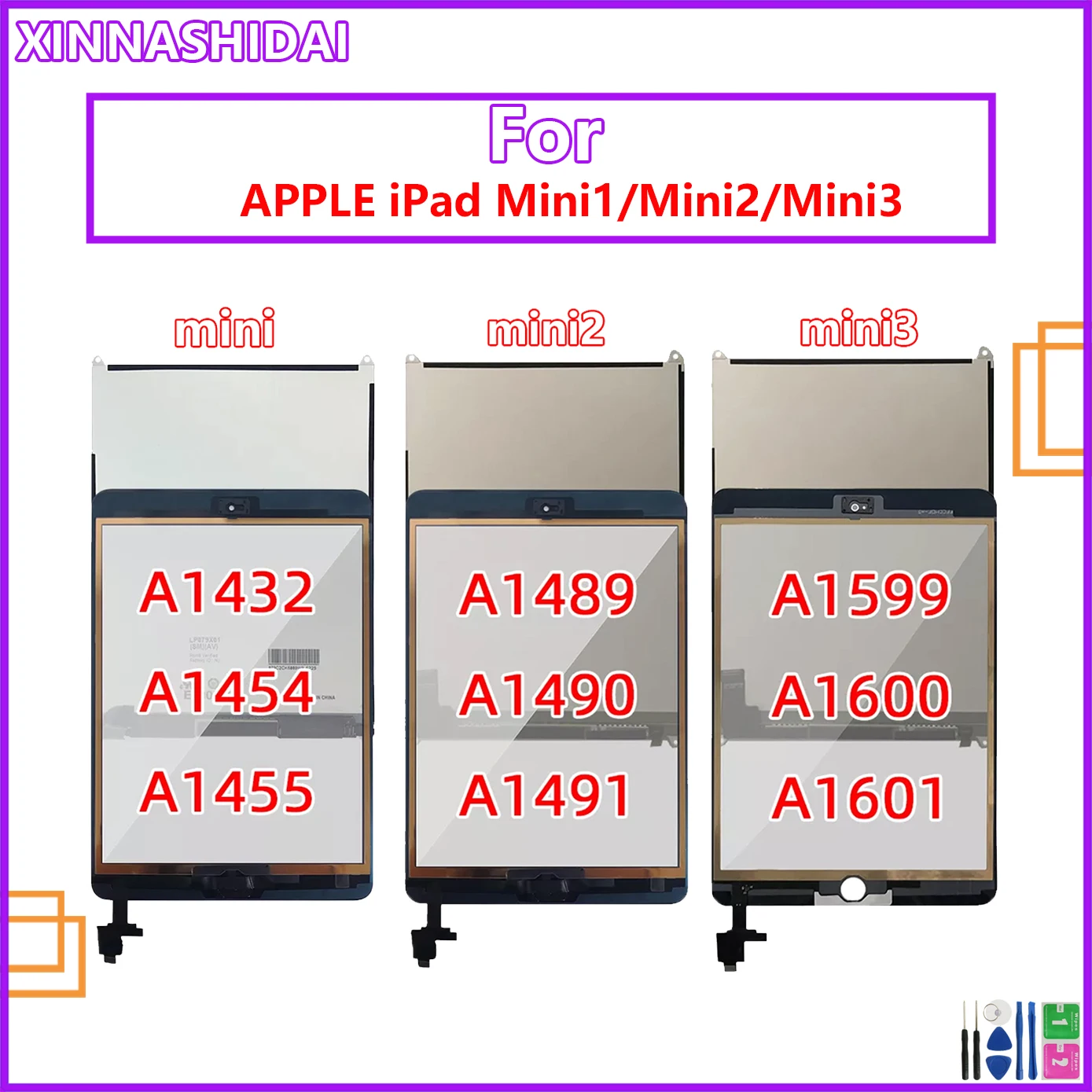Pantalla táctil LCD probada para APPLE iPad Mini1 Mini2 Mini3 A1432 ...