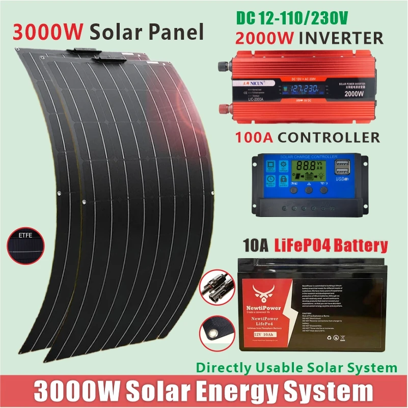 3000W-Solar-Panel-System-Kits-For-Home-With-2000W-Inverter-DC-110V-230V ...
