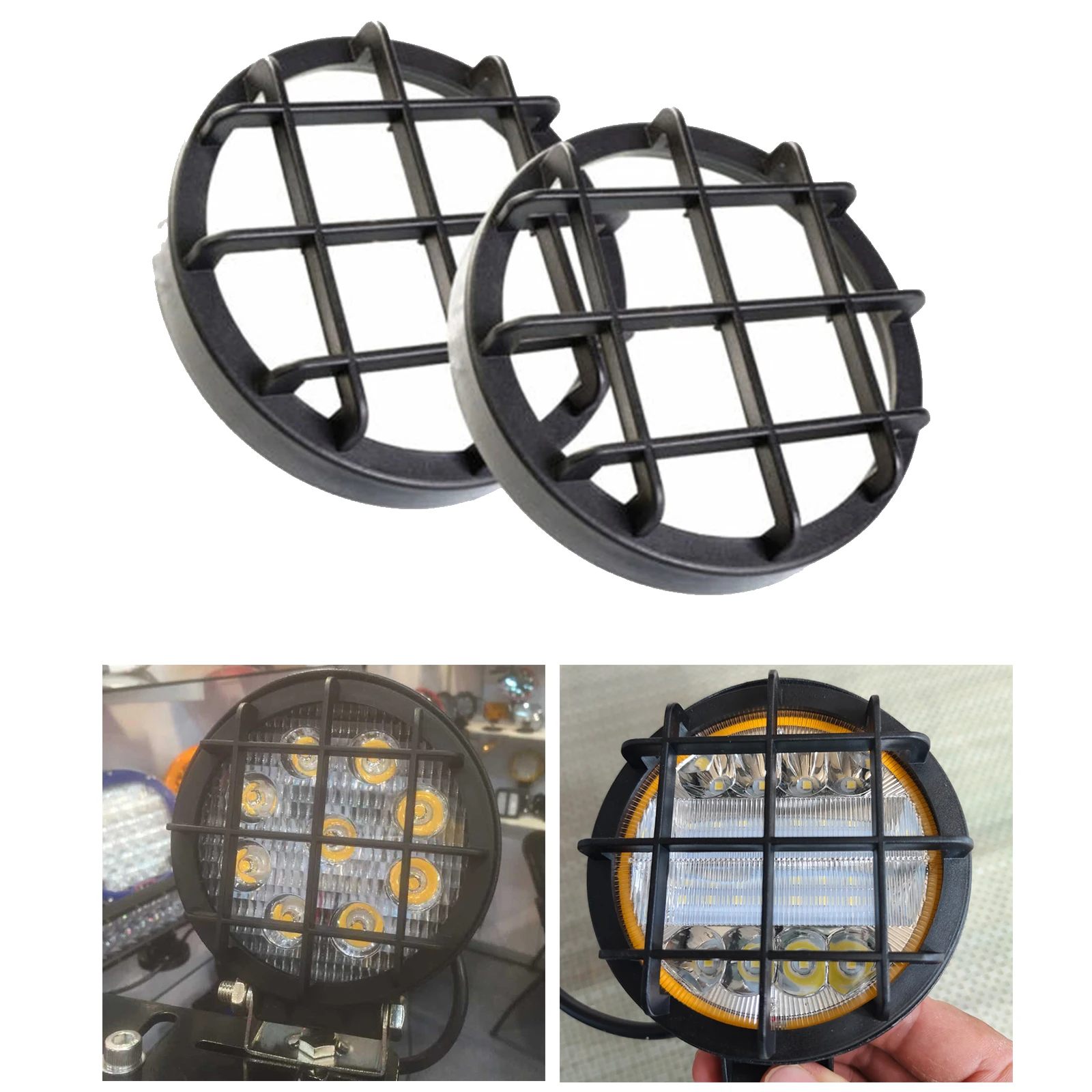 4-inch-Led-Work-Light-Covers-Headlight-Mesh-Protector-Black-Round ...
