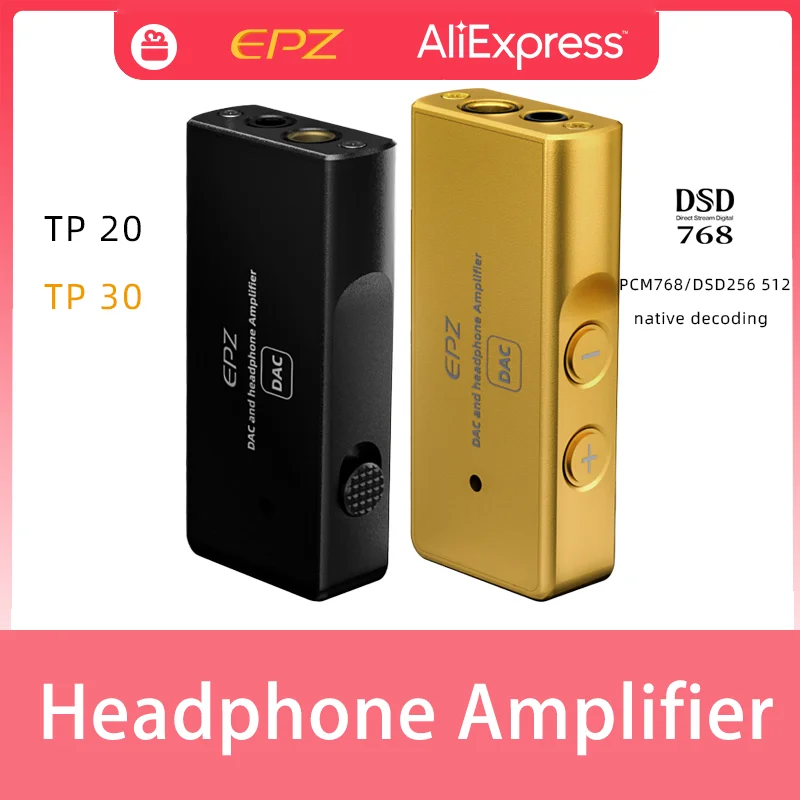 EPZ TP30 TP20แบบพกพา Mqa USB DAC เครื่องขยายเสียงหูฟังชนิด C DSD256 DSD512 3.5มม. 4.4มม. ...