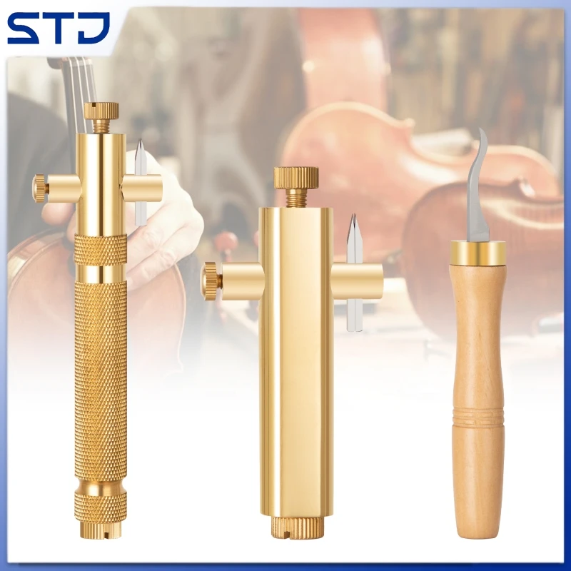 Adjustable Violin Cello Purfle carving Groover knife+Clean groove knife ...