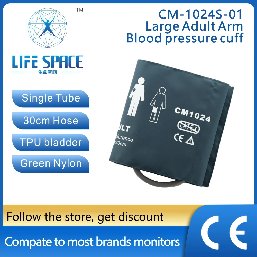 Large Adult Arm Blood Pressure Cuff Single Tube Nibp Cuff Monitor Meter ...