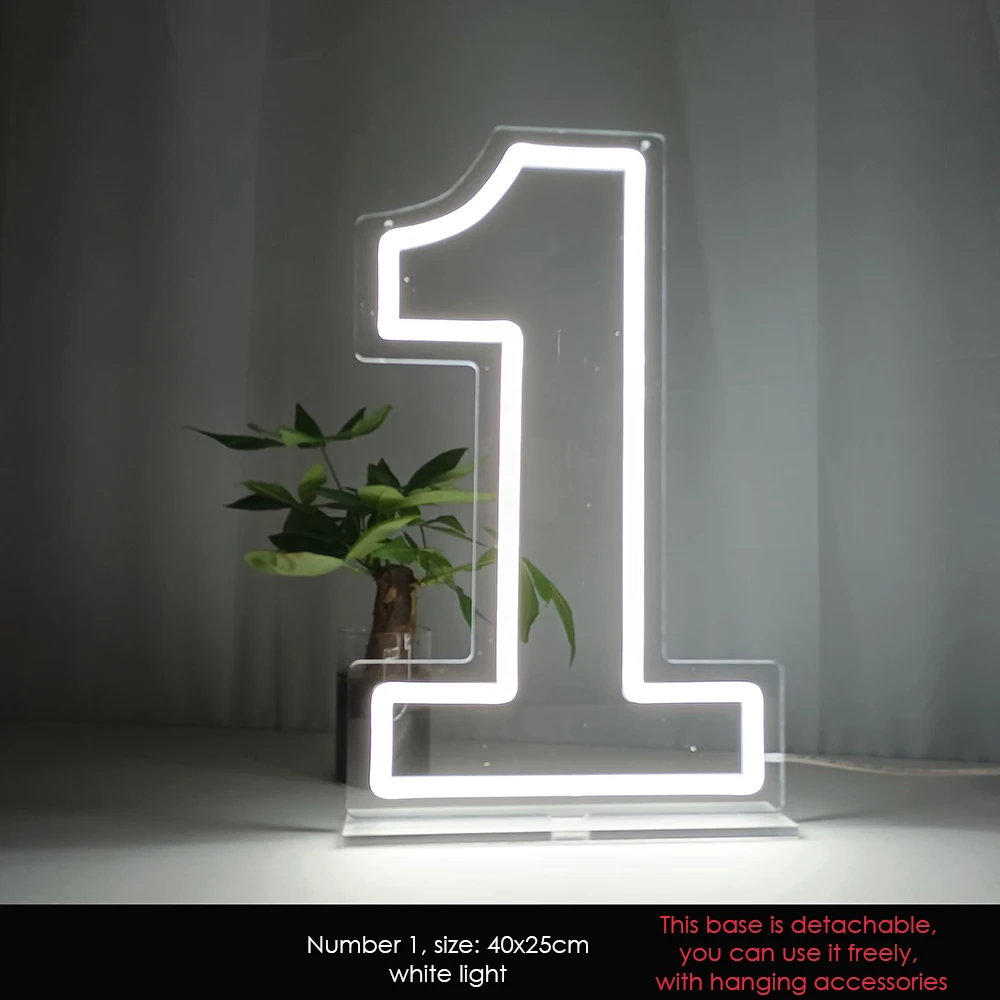 Wall Décor Signs Custom 21 Number Neon Sign Initials Sigh LED Custom ...