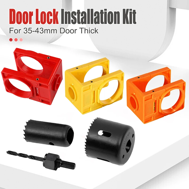 Door Lock Installation Kit Adjustable Plastic Guide Template With ...