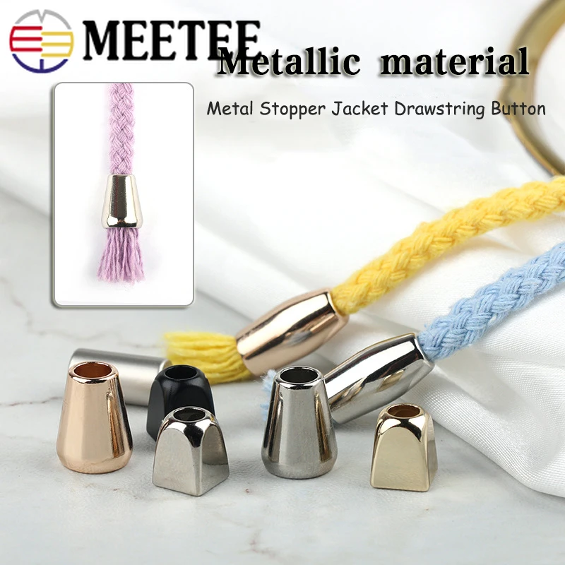 Meetee 50Pcs Metal Stopper Jacket Drawstring Button Hat Cord Lock Bell ...