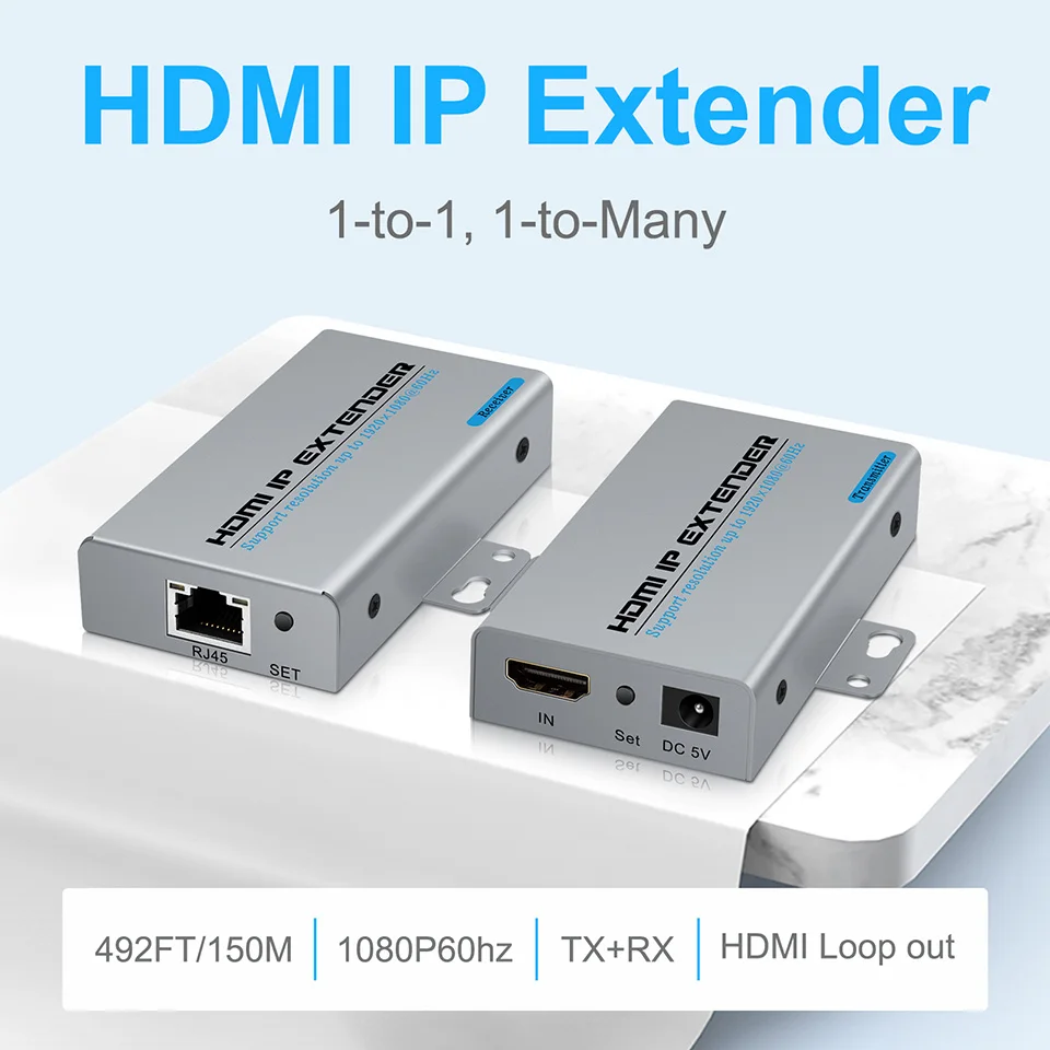 Extensor-de-red-IP-RJ45-puertos-1080P-150m-Extensor-HDMI-por-Cat5e-Cat6 ...