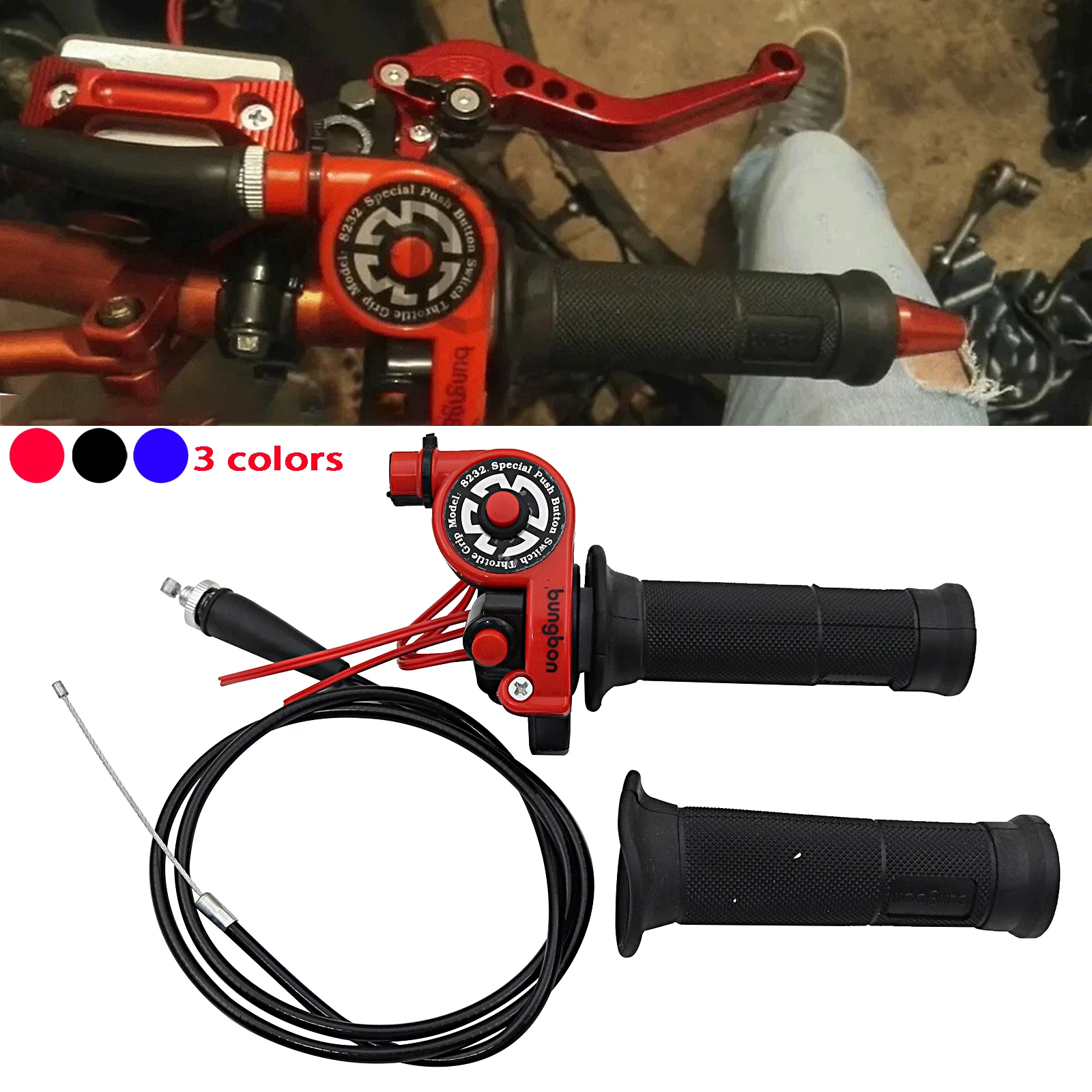 Motorcycle-Rotary-Throttle-Handle-1100mm-Throttle-Cable-For-KTM-Honda ...