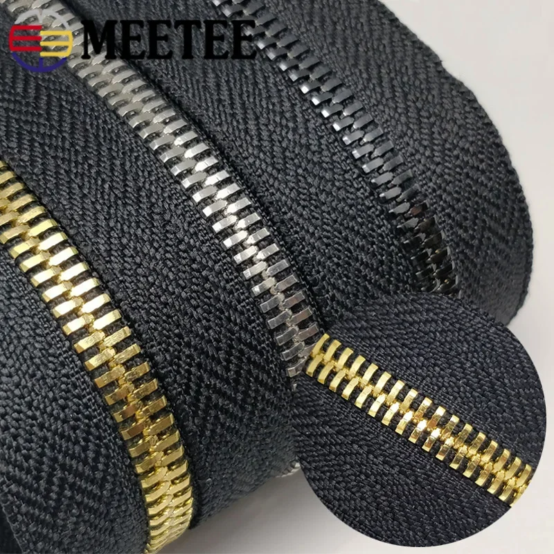 Meetee-2-5Meters-5-Metal-Zippers-Double-Pull-Zips-Garment-Luggage ...