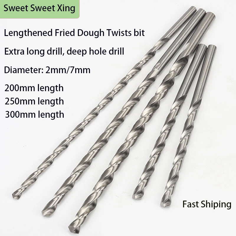 2-7mm-Long-200mm-250mm-300mm-Ultra-Long-High-Speed-Steel-Drill-Bit-Set ...