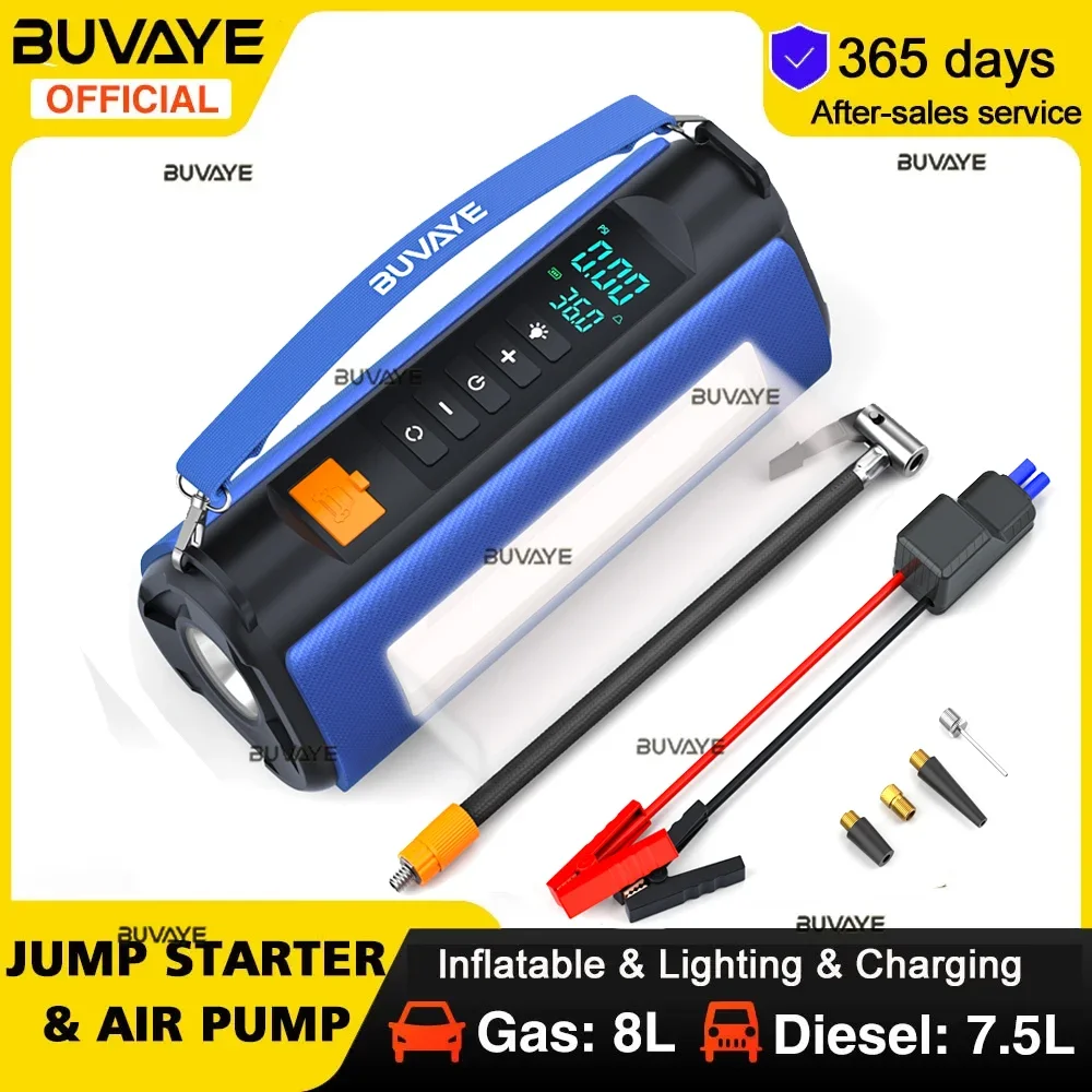 BUVAYE-Car-Jump-Starter-Air-Pump-Outdoor-Portable-Power-Lamp-Portable-Air-Compressor ...