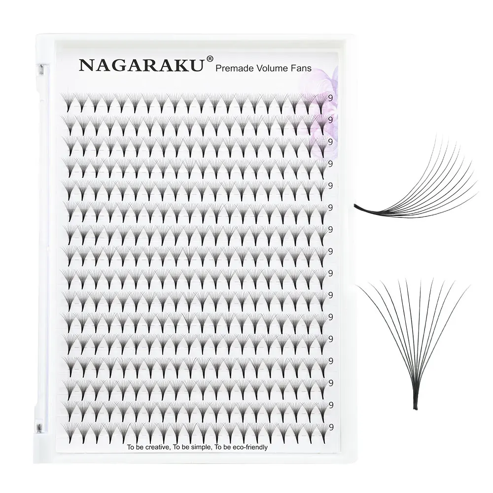 NAGARAKU-Premade-Fans-Eyelash-Extensions-16-lineThin-Pointy-Base-10D-6D ...