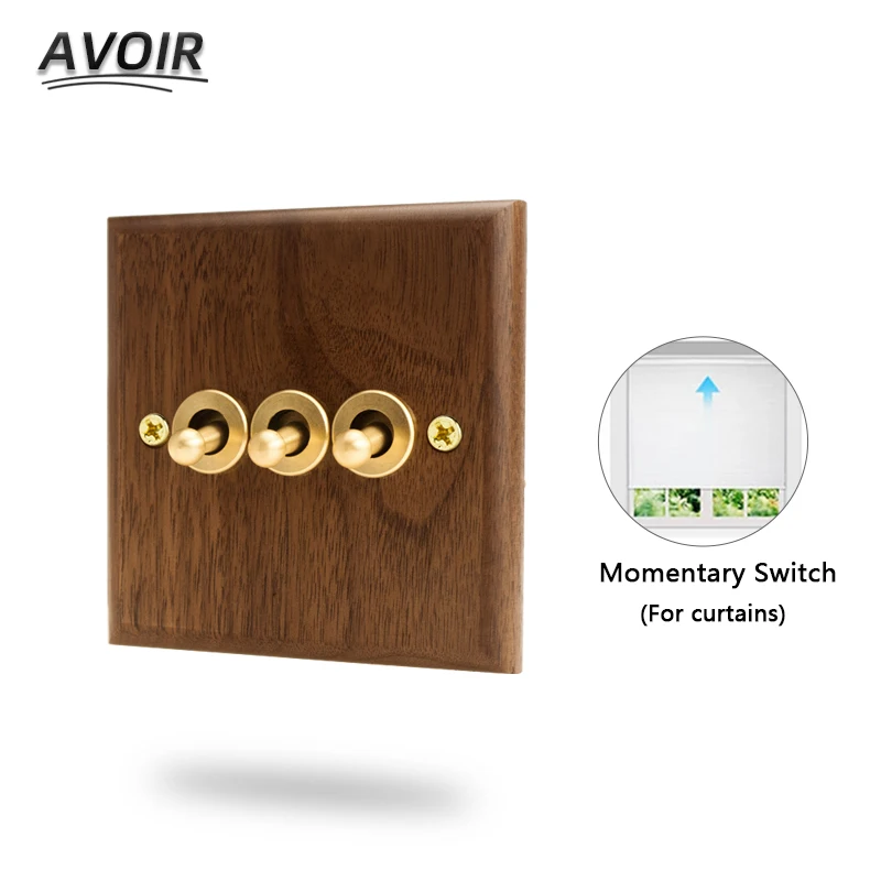 Avoir Solid Wood Black Walnut Light Switch Usb Wall Socket 220v Led ...