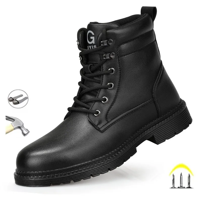Labor Protection Shoes, Anti-Slip, Men's High-Top, Anti-Smashing ...