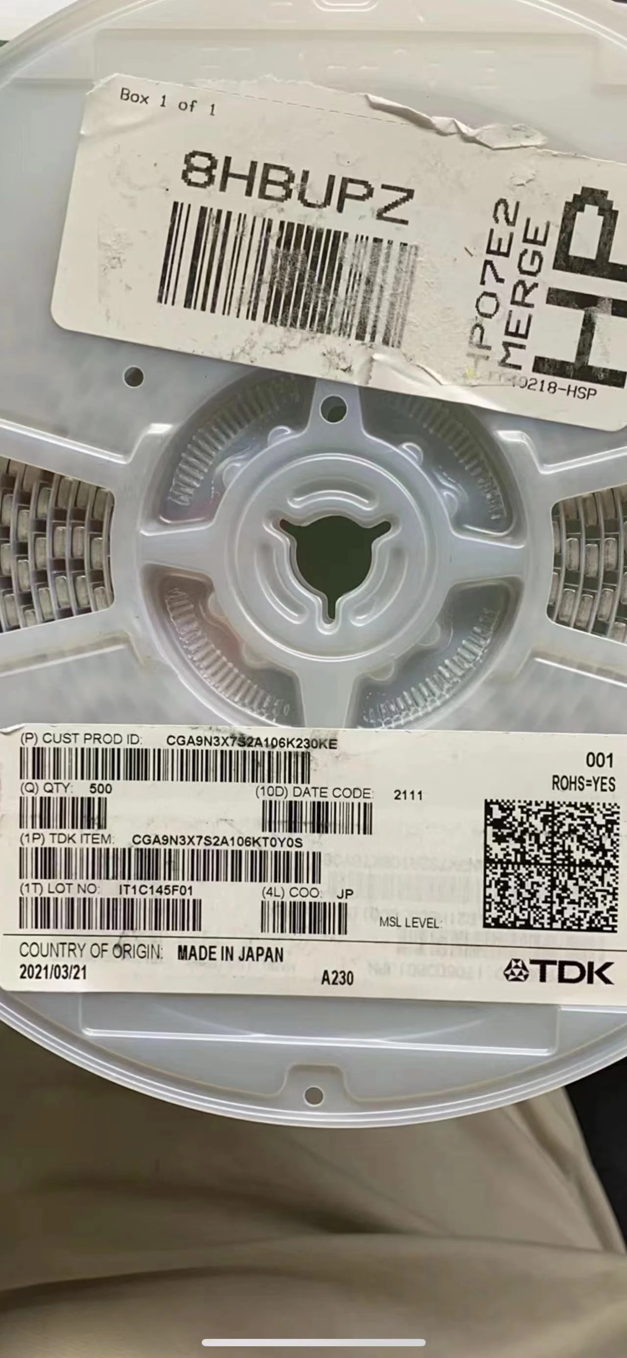 500pcs Cga9n3x7s2a106k230ke 10 Μf ±10% 100v Ceramic Capacitor X7s 2220 ...