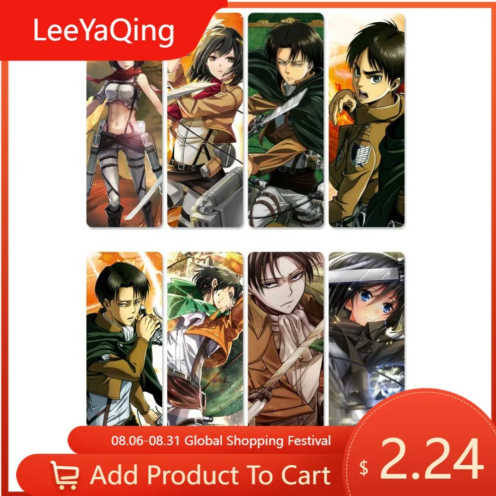 8pcs-Attack-on-Titan-Anime-Bookmark-Waterproof-Transparent-PVC-Plastic ...