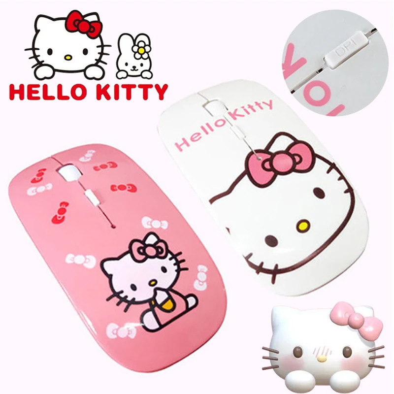 Hello Kitty Wireless Mouse Bluetooth Mouse Kawaii Ultra-thin Silent ...